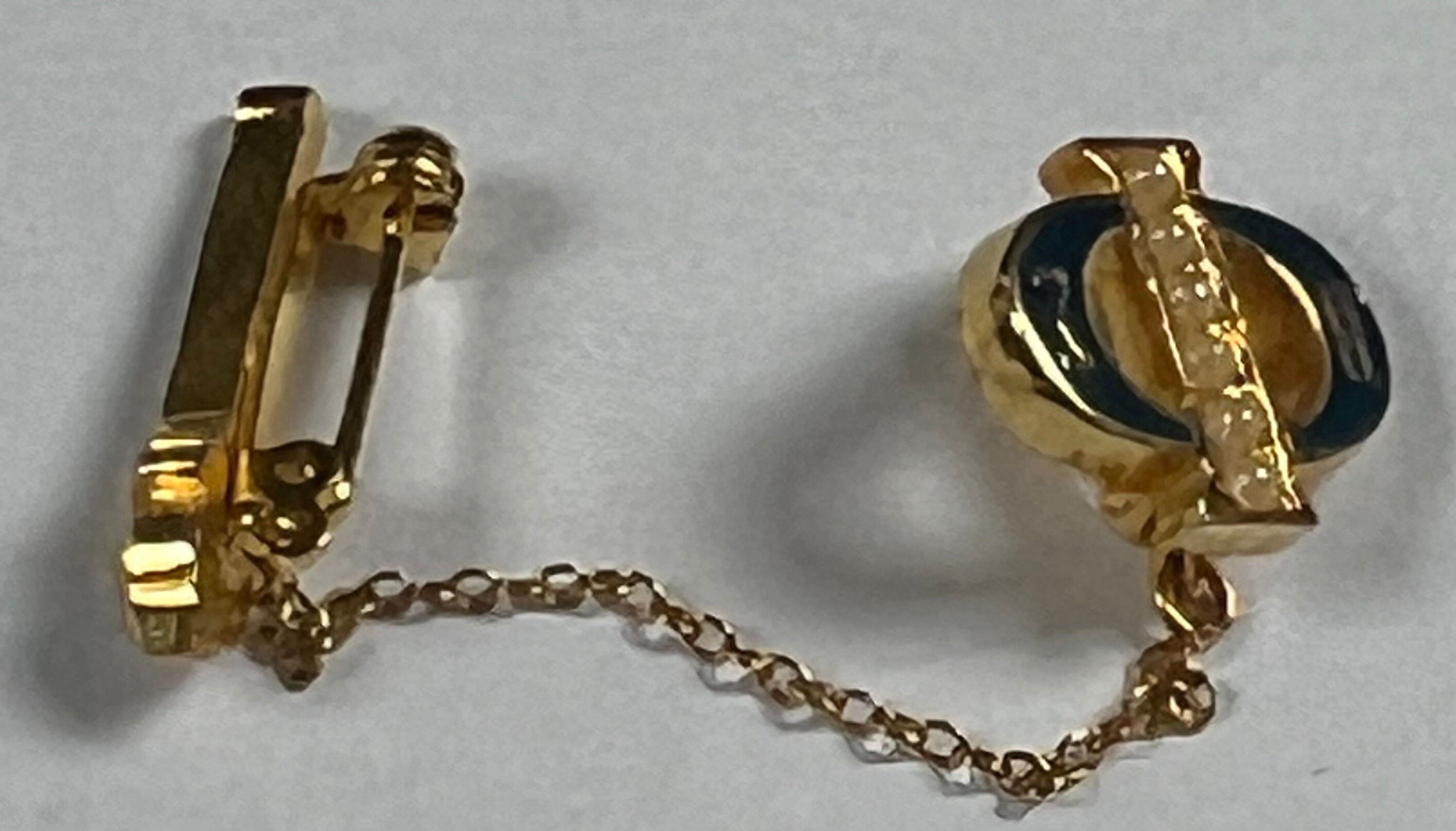 Vtg Beta Sigma Phi Sorority Pin Gold Tone Blue Stone Seed Pearls Torch ...