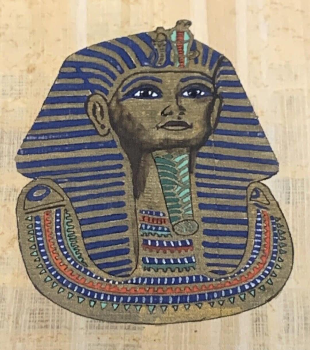Vintage Egyptian King Tut Papyrus Paper Hand Painted Framed Matted - Etsy