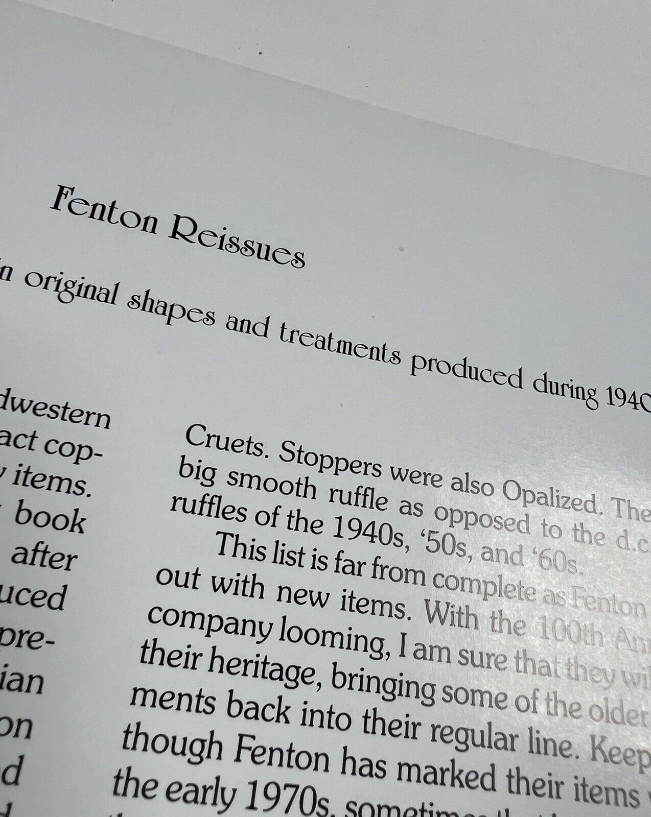 Vtg Fenton Glass Compendium 1940-1970 John Walk Schiffer Book ...