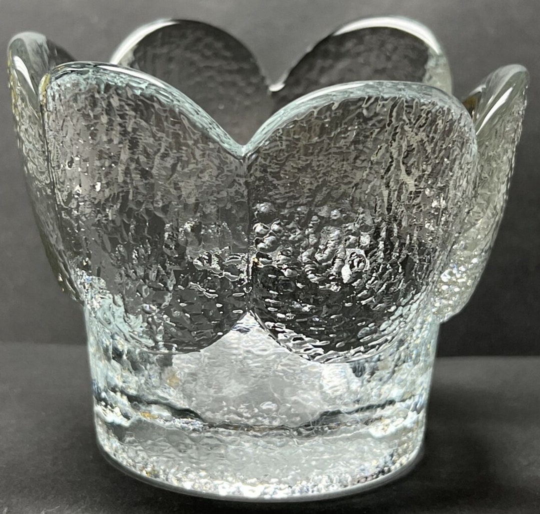 Vintage Viking Glass Tulip Textured Pebbled Candle Holder 6 Petal - Etsy