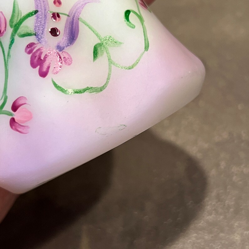 Vintage Fenton Glass Custard Satin Angel Hand Painted Signed - Etsy