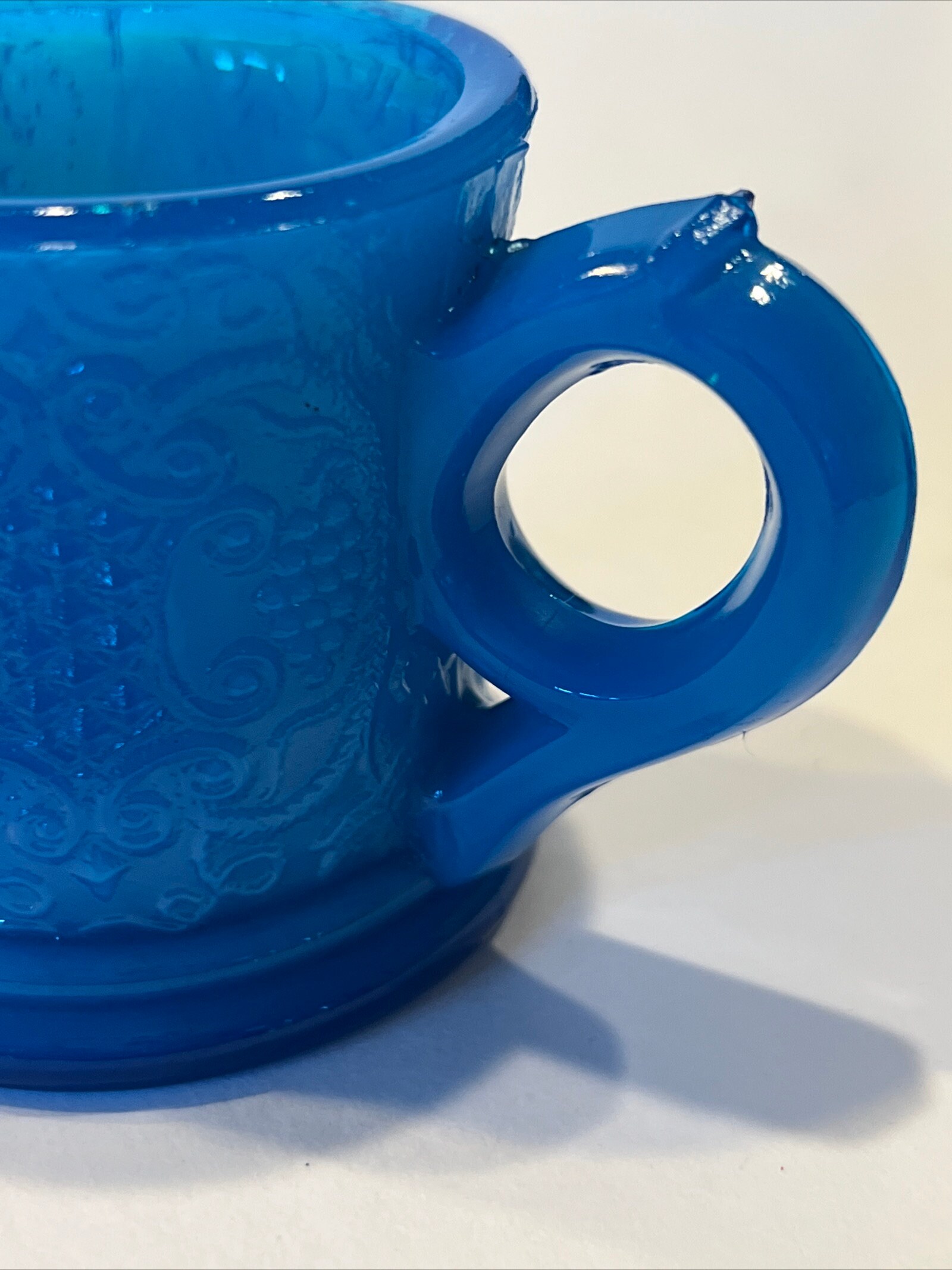 EAPG Bryce Walker Blue Opalescent Swiss Bead Relief Grape Scroll Toy ...