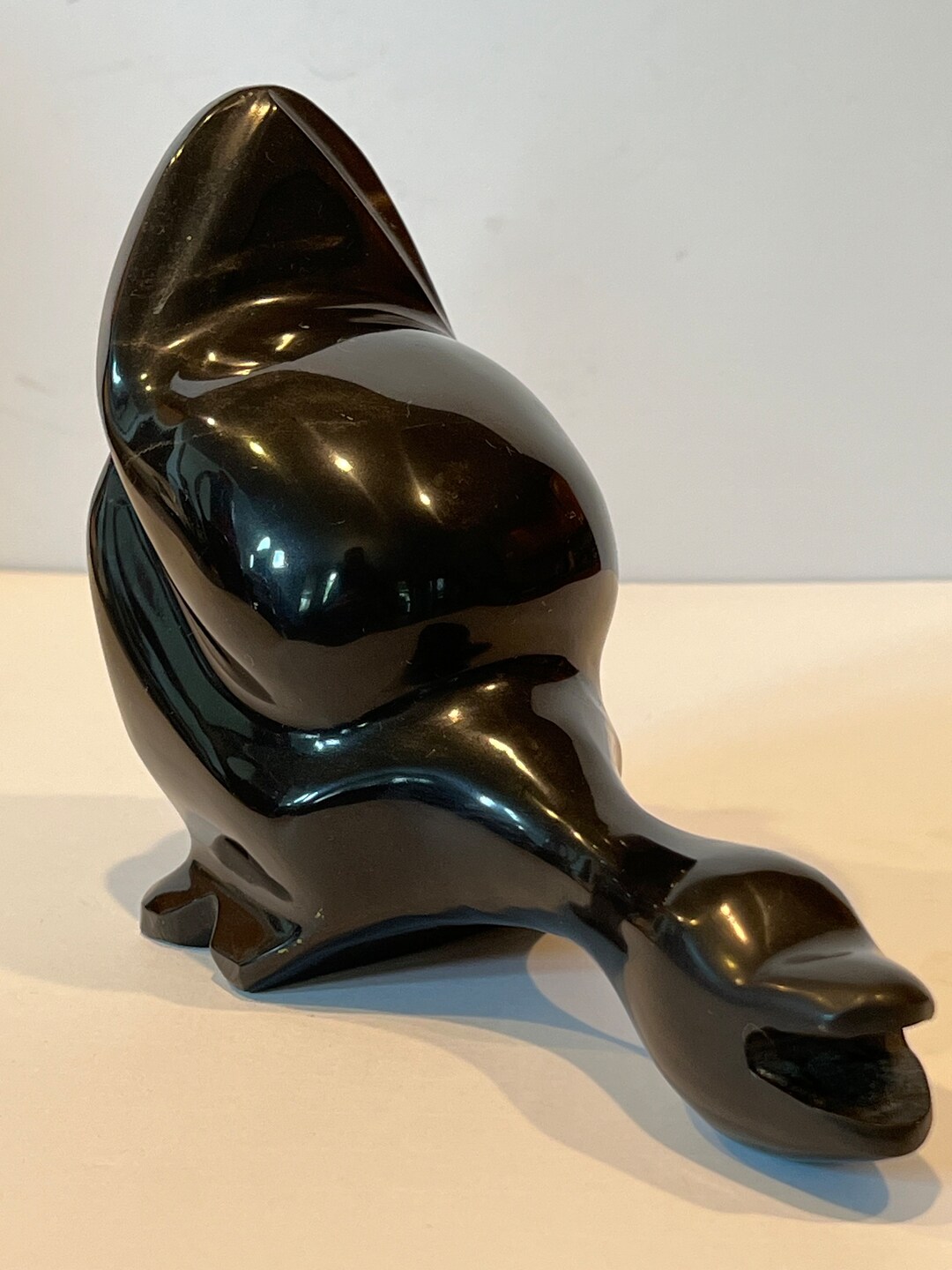 MCM Large Obsidian Carved Black Gold Duck Goose Figurine Sculpture - Etsy
