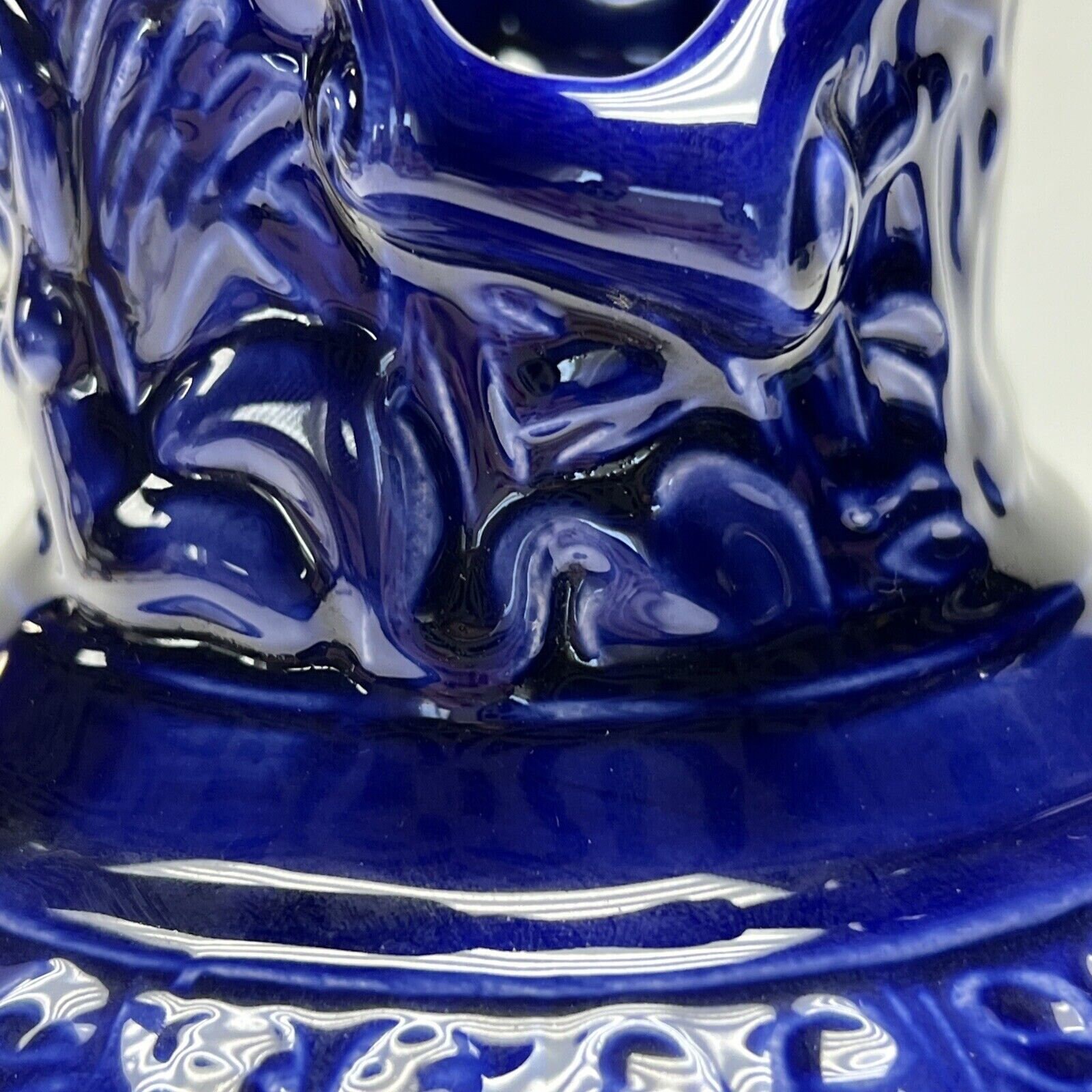 Vintage Cobalt Blue Ceramic Pottery Greek Mythology Zeuss Poseidon ...