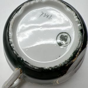 Victorian Merkelsgrun Austria Mustache Saver Teacup Hand Painted Woman ...