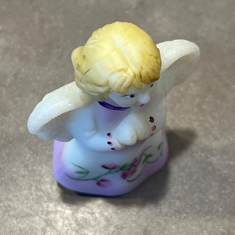 Vintage Fenton Glass Custard Satin Angel Hand Painted Signed - Etsy