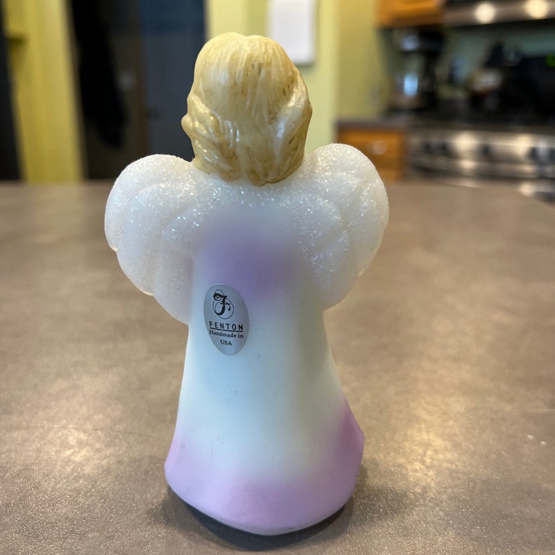 Vintage Fenton Glass Custard Satin Angel Hand Painted Signed - Etsy