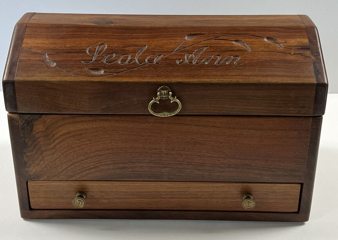 W Dassie Old Wooden Handle Drawer Jewelry Chest Trunk Treasure Handles ...