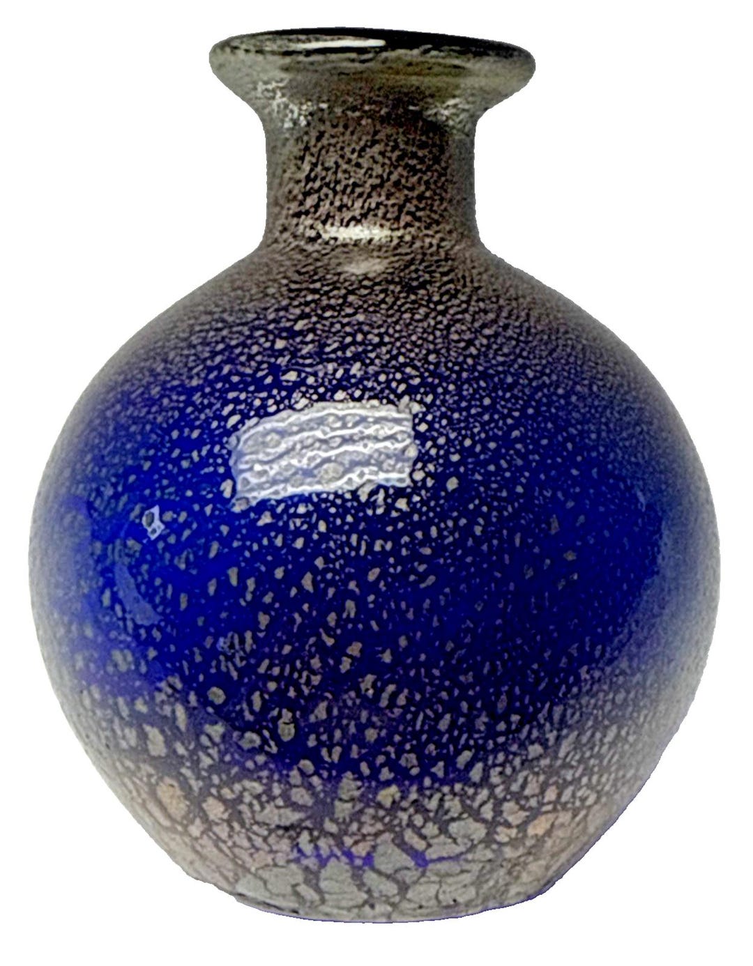 Vtg Murano Glass Cobalt Blue Gold Fleck Overlay Aventurine Glass ...