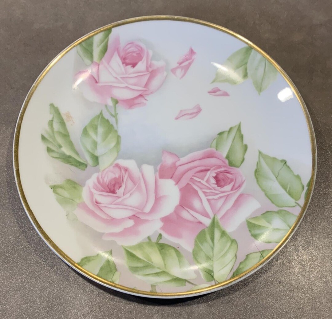 Old RC Rosenthal Kronach Bavaria Hand Painted Roses Floral Plate Signed ...