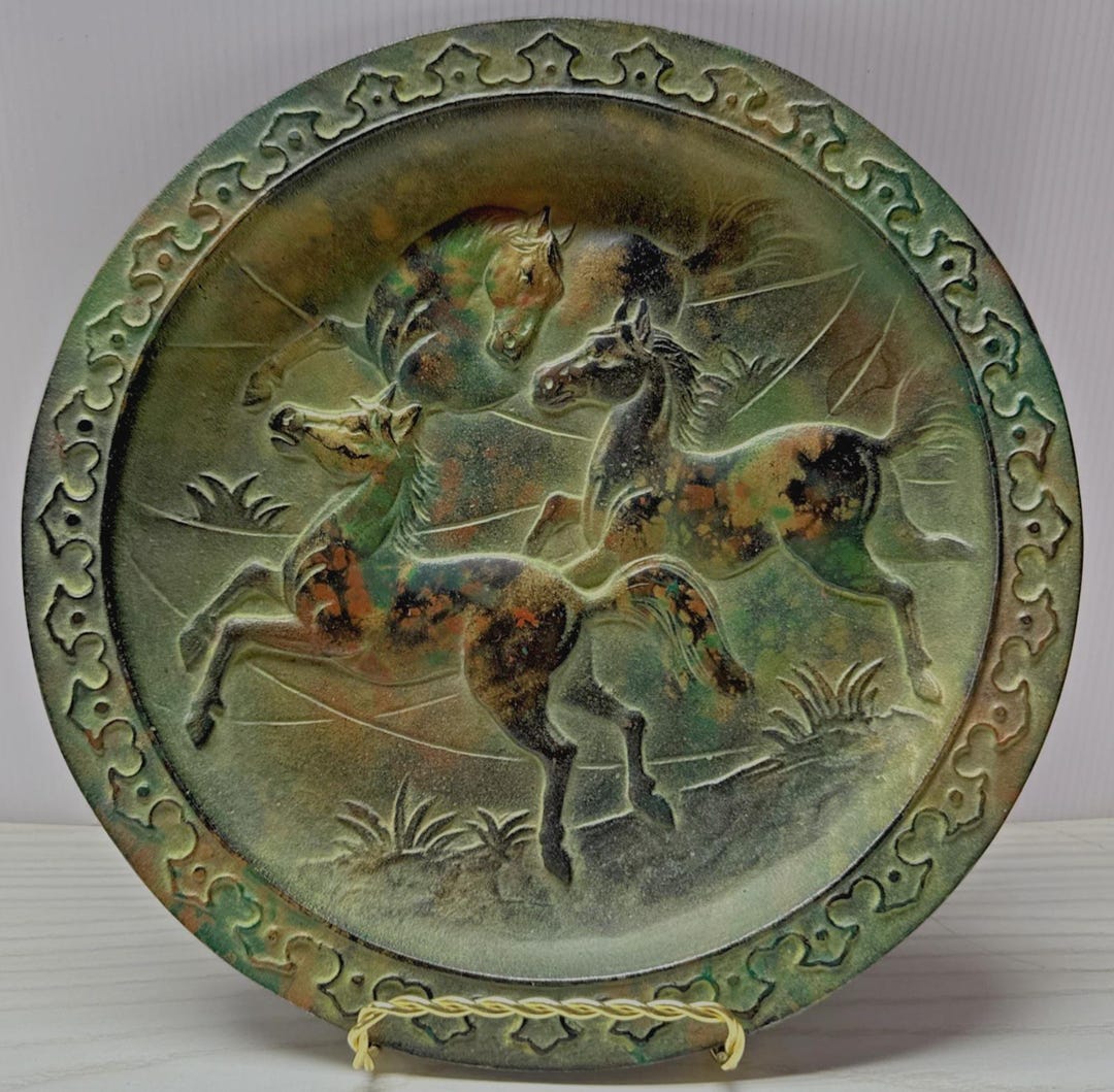 Antique Bradley Hubbard Cast Iron Wall Plaque Plate Wild Horse ...