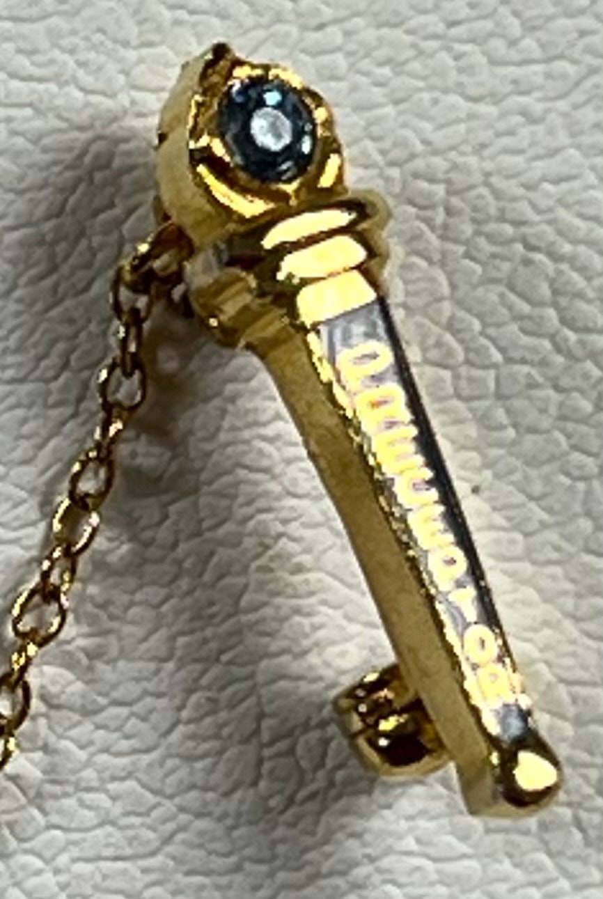 Vtg Beta Sigma Phi Sorority Pin Gold Tone Blue Stone Seed Pearls Torch ...
