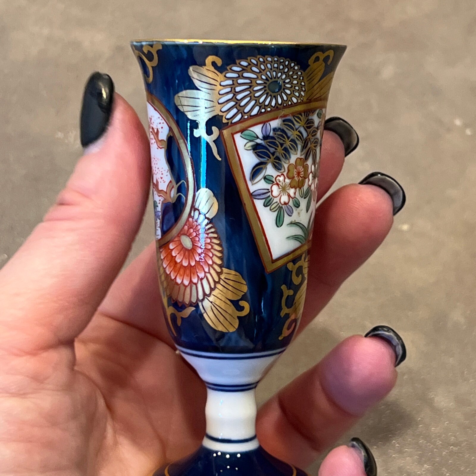 Vintage Japan Arita Yaki Porcelain Goblet Wine Glass Cup Rinpa - Etsy