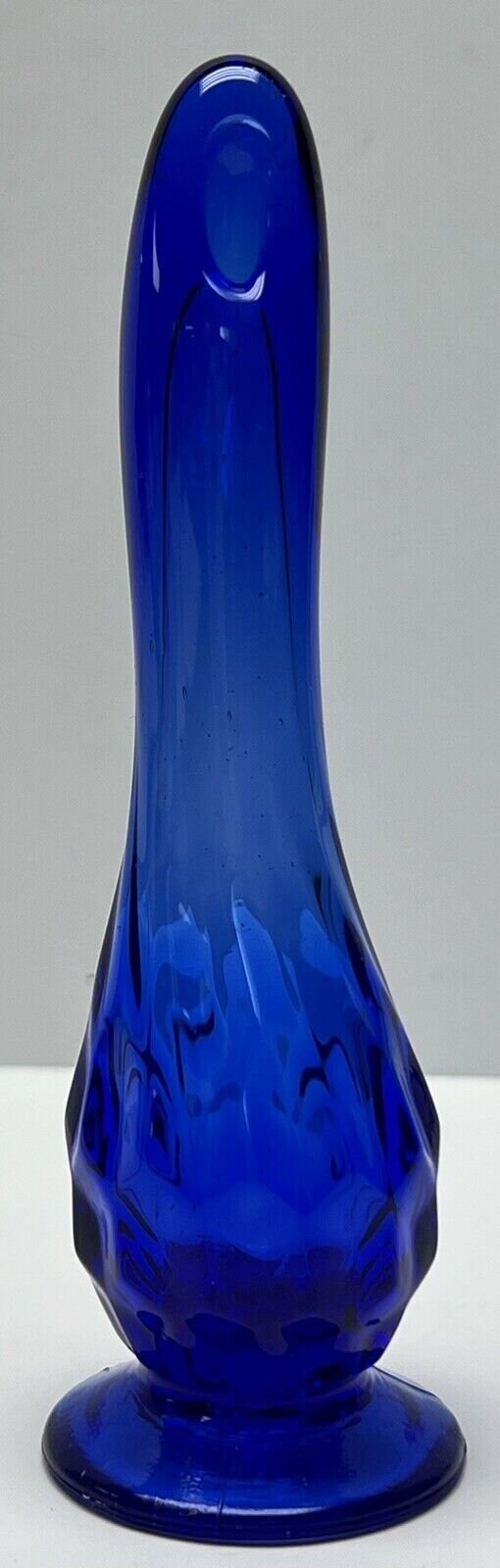 MCM Fenton Glass Cobalt Blue Mini Swung Vase Finger Footed - Etsy