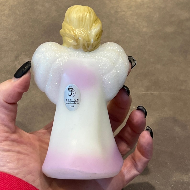 Vintage Fenton Glass Custard Satin Angel Hand Painted Signed - Etsy