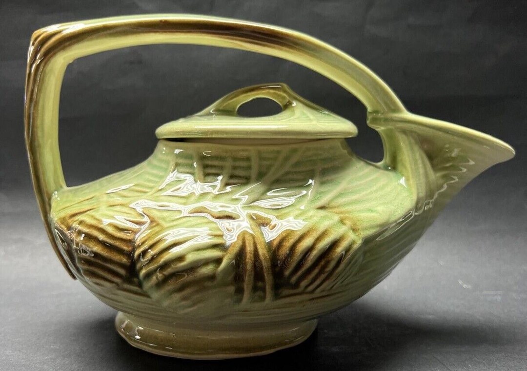 Vintage Mccoy Pottery Pinecone Teapot Green Brown As-is - Etsy