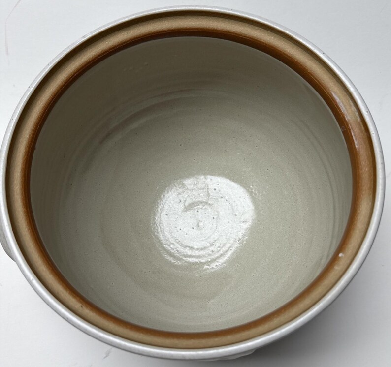 Noble Studio Art Pottery Casserole Lidded Trillium Blue White Handles ...