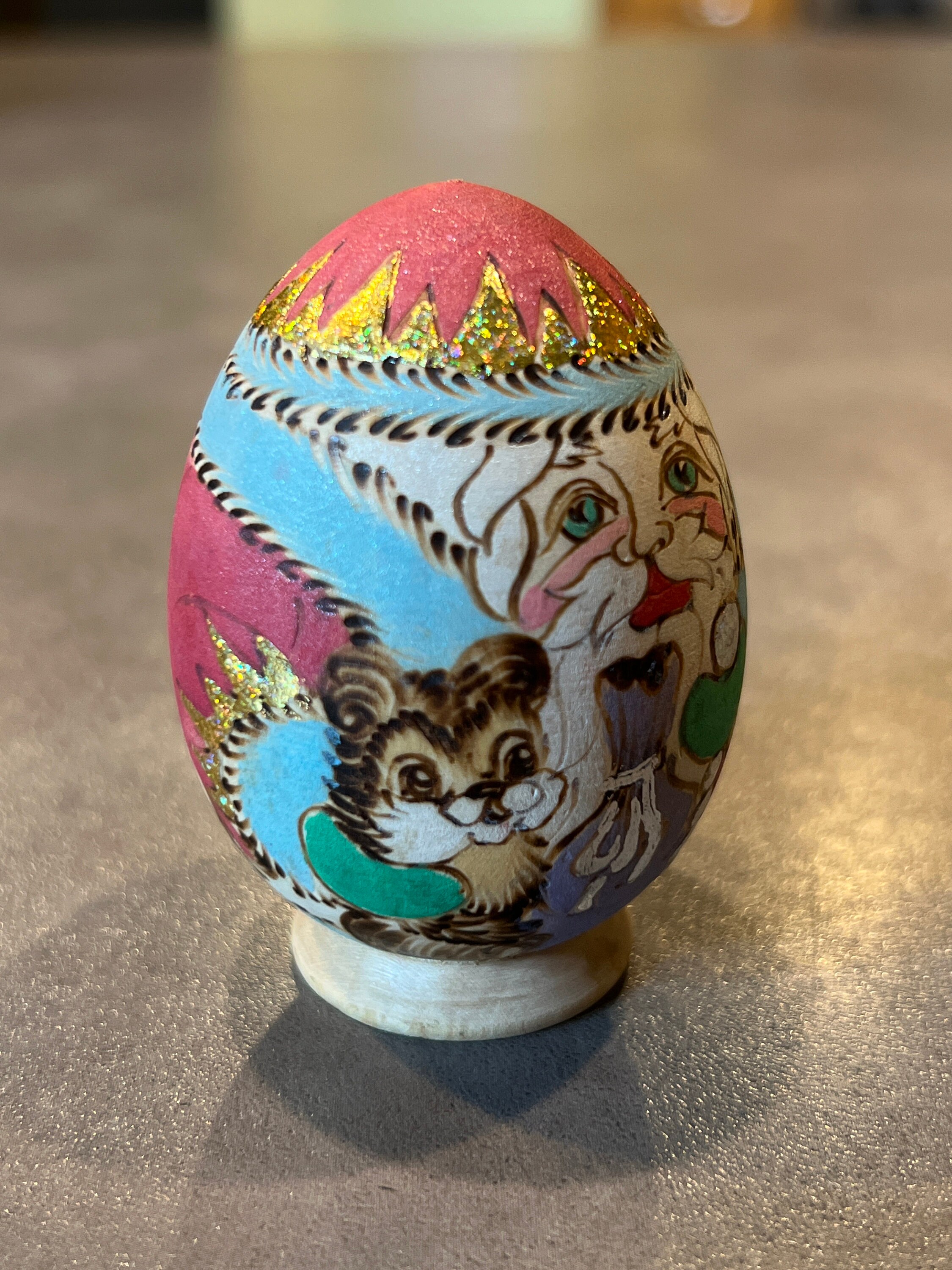 Vintage Russian Babushka Hand Painted Wood Egg Burned Santa - Etsy