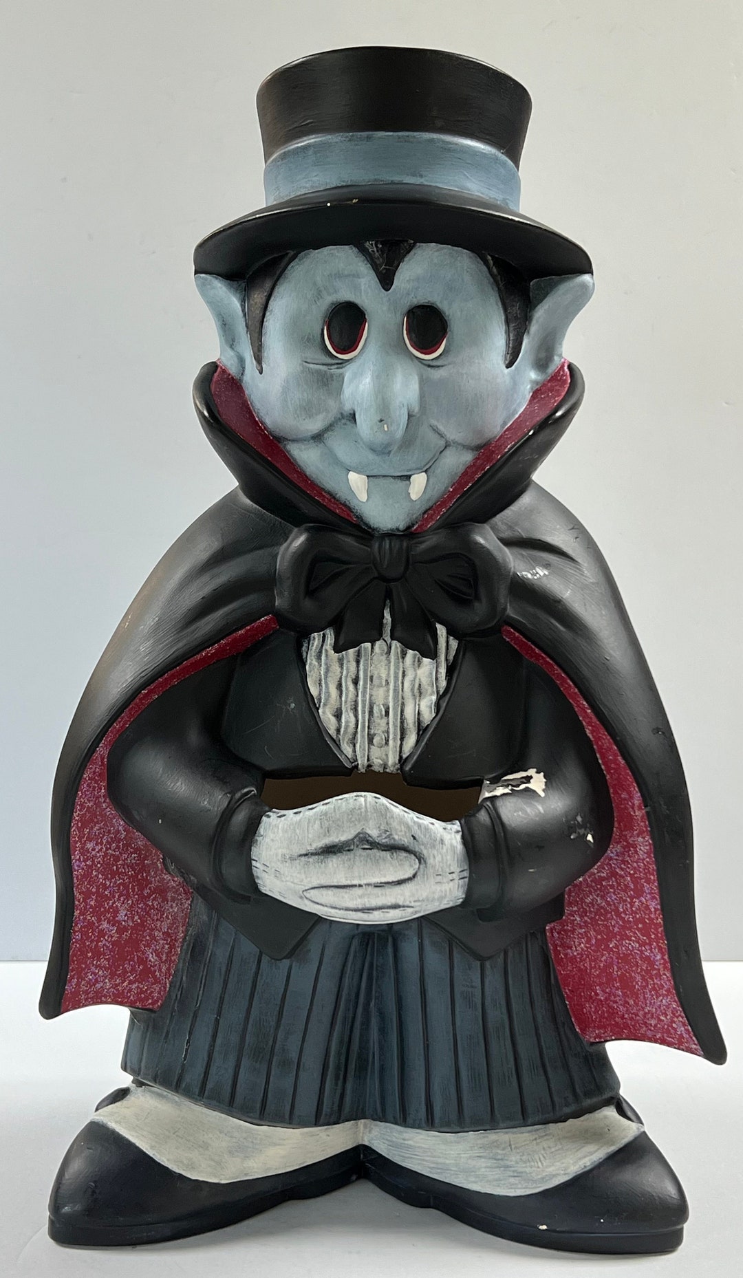 Vintage Dracula Vampire Statue Halloween Cape Hand Painted READ - Etsy