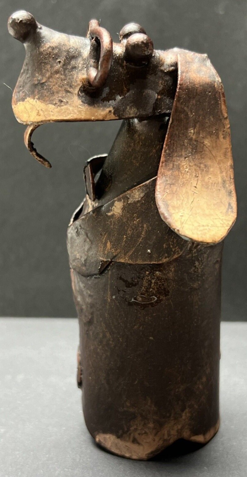 Vintage Folk Art Butler Dog Sculpture Metal Bottle Topper Rustic ...