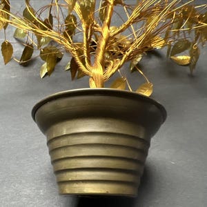 Vtg Dream Tree Twisted Wire Brass Golden Leaves Luck Prosperity Pot ...