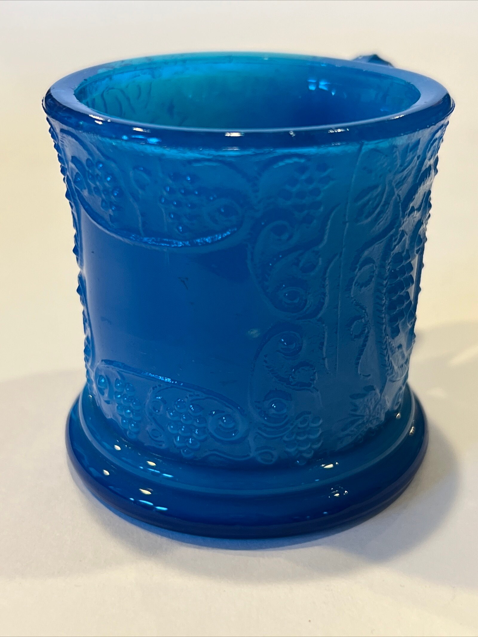 EAPG Bryce Walker Blue Opalescent Swiss Bead Relief Grape Scroll Toy ...