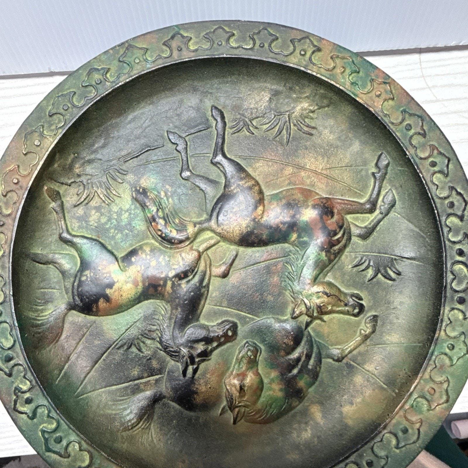 Antique Bradley Hubbard Cast Iron Wall Plaque Plate Wild Horse ...