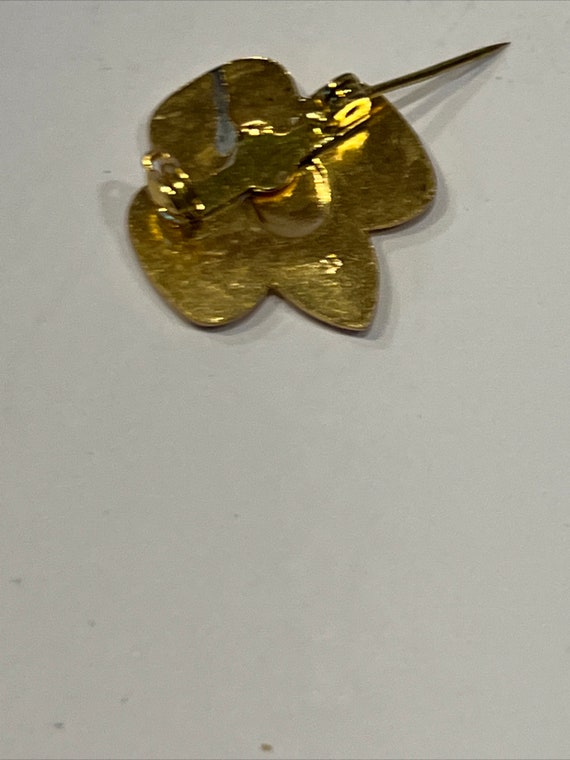 Vintage Girl Scout GS Trefoil Lapel Pin Gold Eagle Fo… - Gem