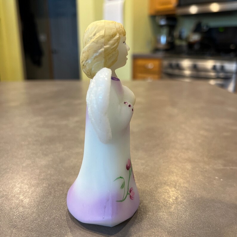 Vintage Fenton Glass Custard Satin Angel Hand Painted Signed - Etsy