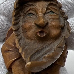 Vtg ANRI Troll Little Folk Salvans Weatherman Beard Blowing Wood Hand ...