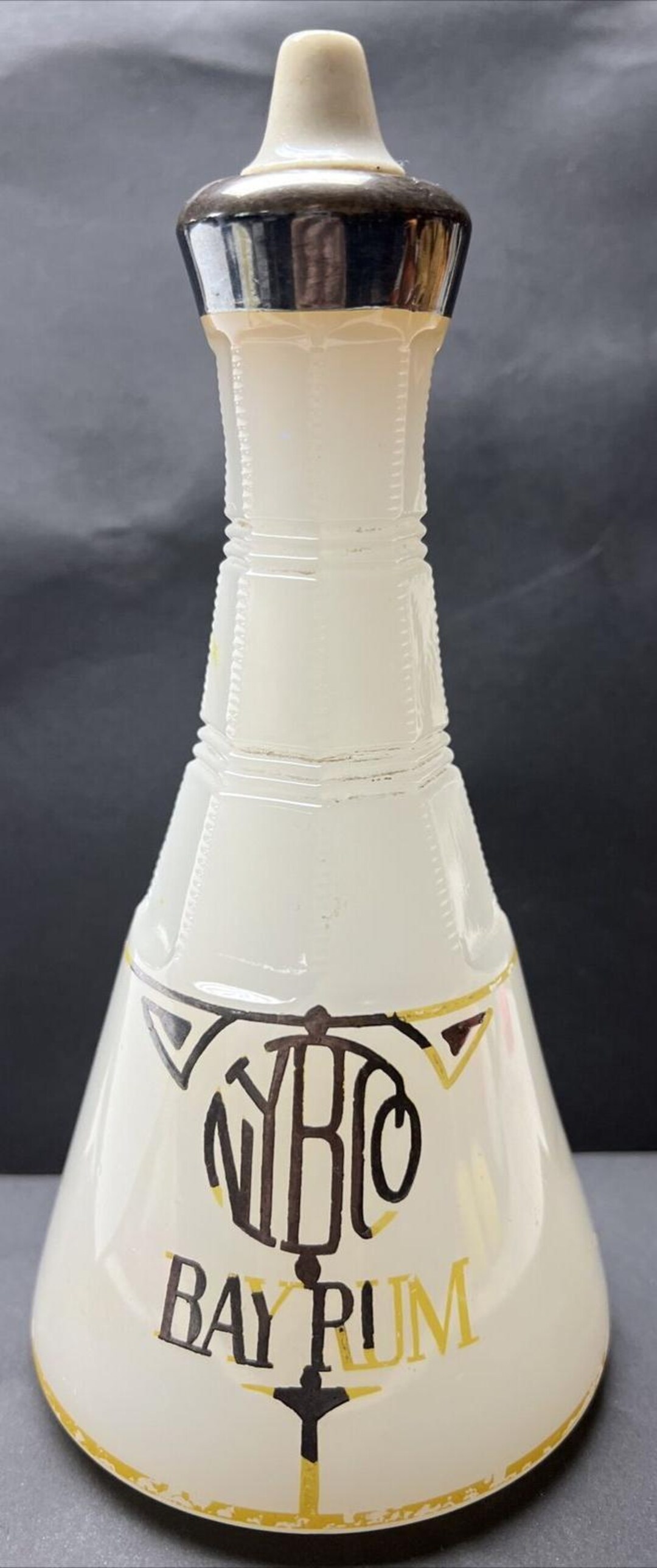 Antique Clambroth Glass Barber Bottle Bay Rum Barber Bottle Bitters ...