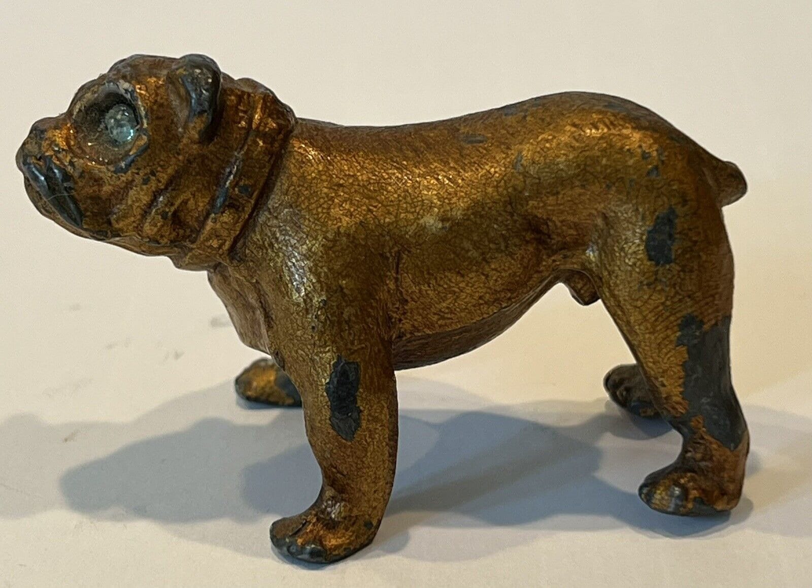 Old Cast Metal Iron Spelter English Bulldog Figurine Bronze Paint ...