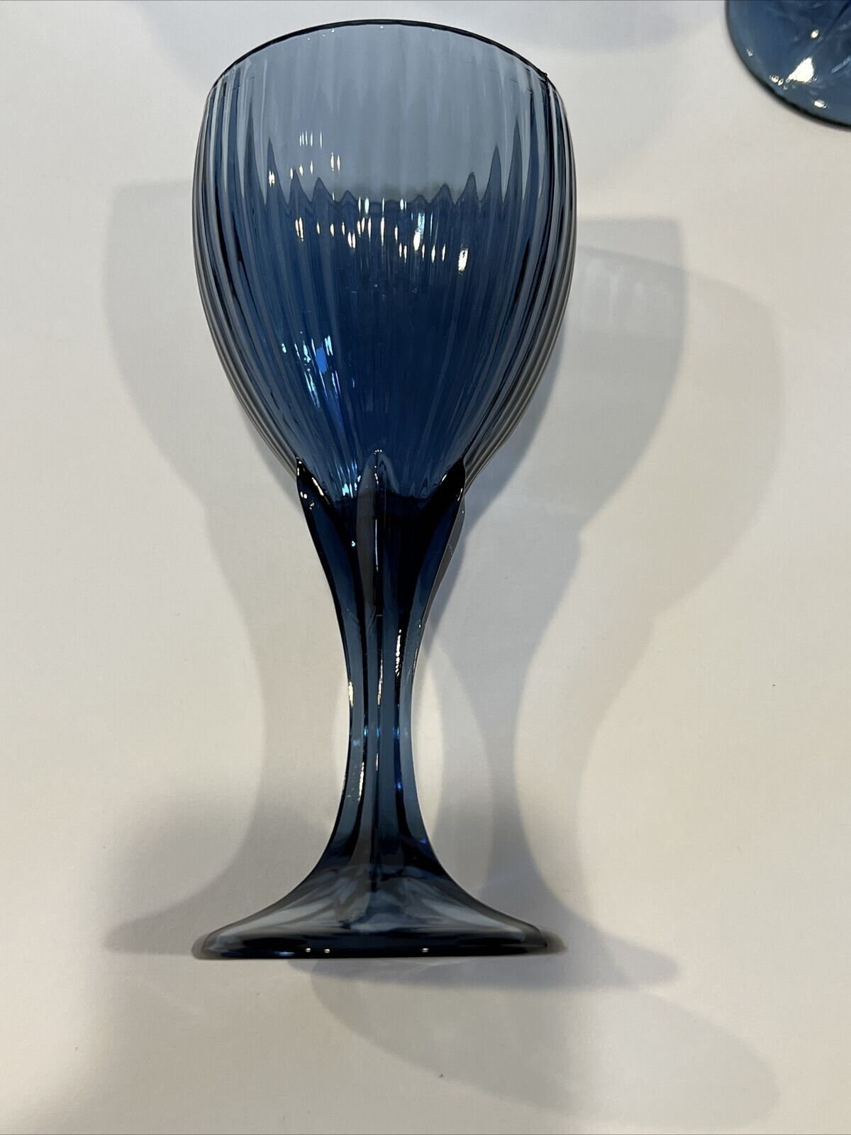 Vintage Lot of 4 Fostoria Glass Monet Midnight Blue Wine Glass Goblets ...