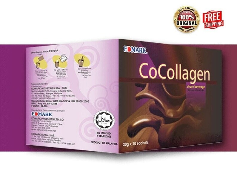 Edmark Cocollagen Chocolate Flavored High Grade Marine Collagen 20's X ...