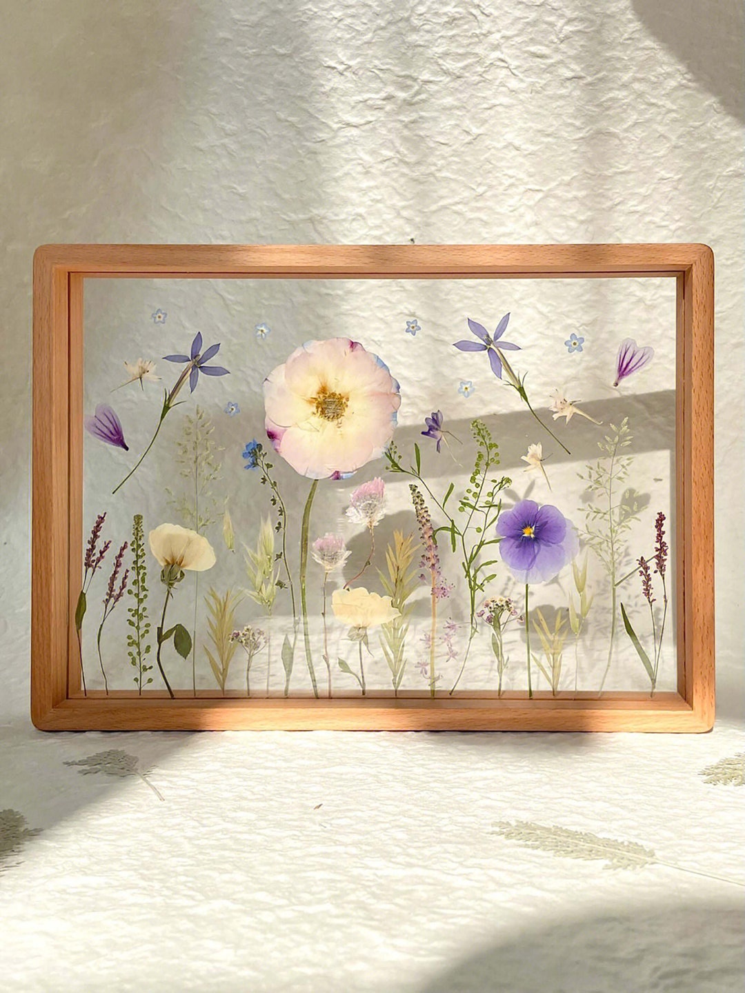 Pressed Flowers Photo Frame, Wooden Stand Dried Flower Frame, Botanical ...