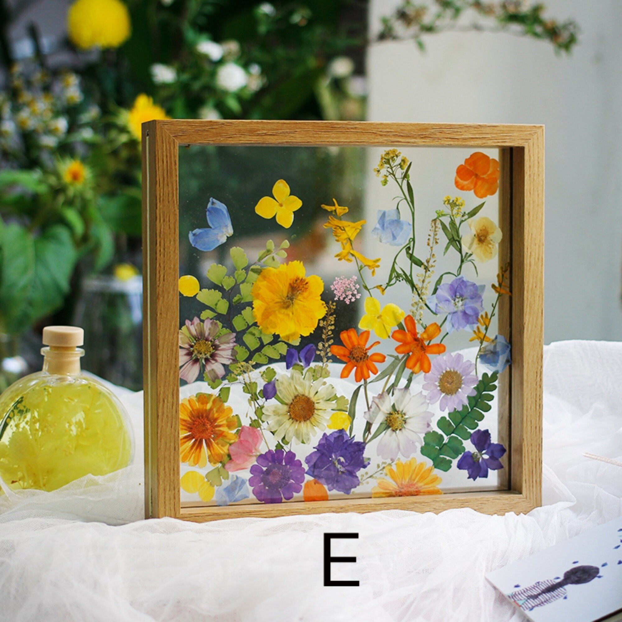 Bright Pressed Flowers Frame,wooden Stand Dried Flower Frame,botanical ...