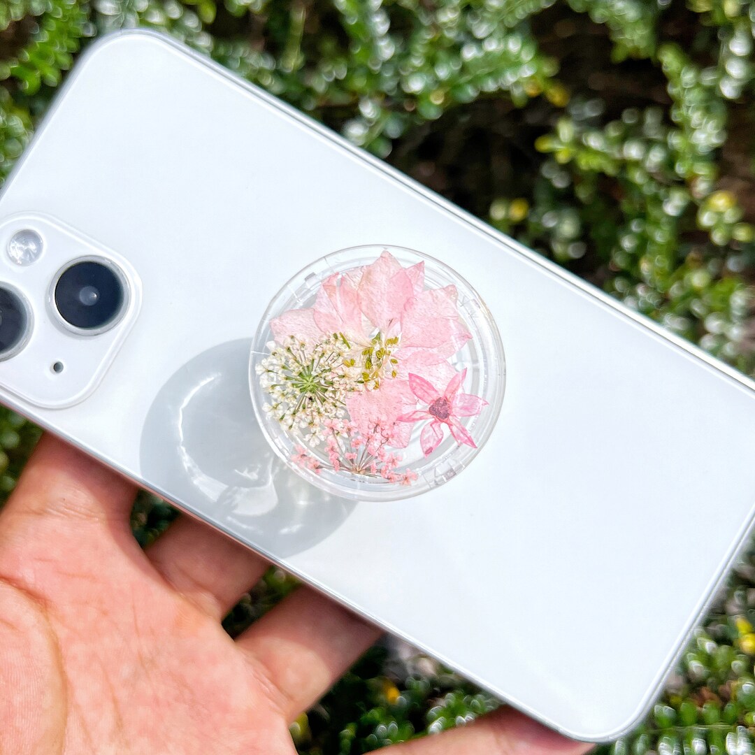 Pressed Flowers Phone Grip, Natural Real Flower Phone Holder ...
