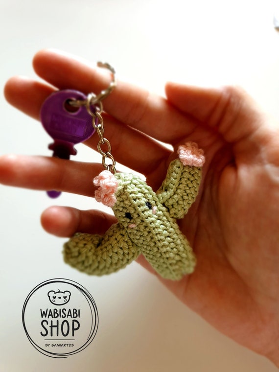 Handmade Keychain Amigurumi Kawaii Cactus. Wabisabi Samiart23 - Etsy