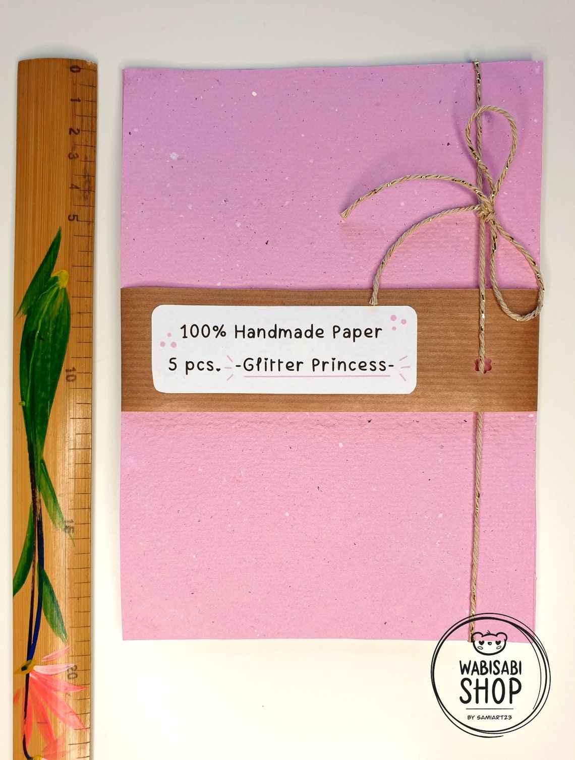 Glitter Pink Handmade Paper 5 Pcs Pack 100% Recycled. Wabisabi ...