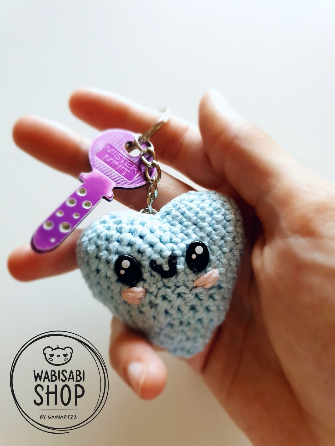 Handmade Keychain Amigurumi Kawaii Heart. Wabisabi Samiart23 Shop. Gift ...
