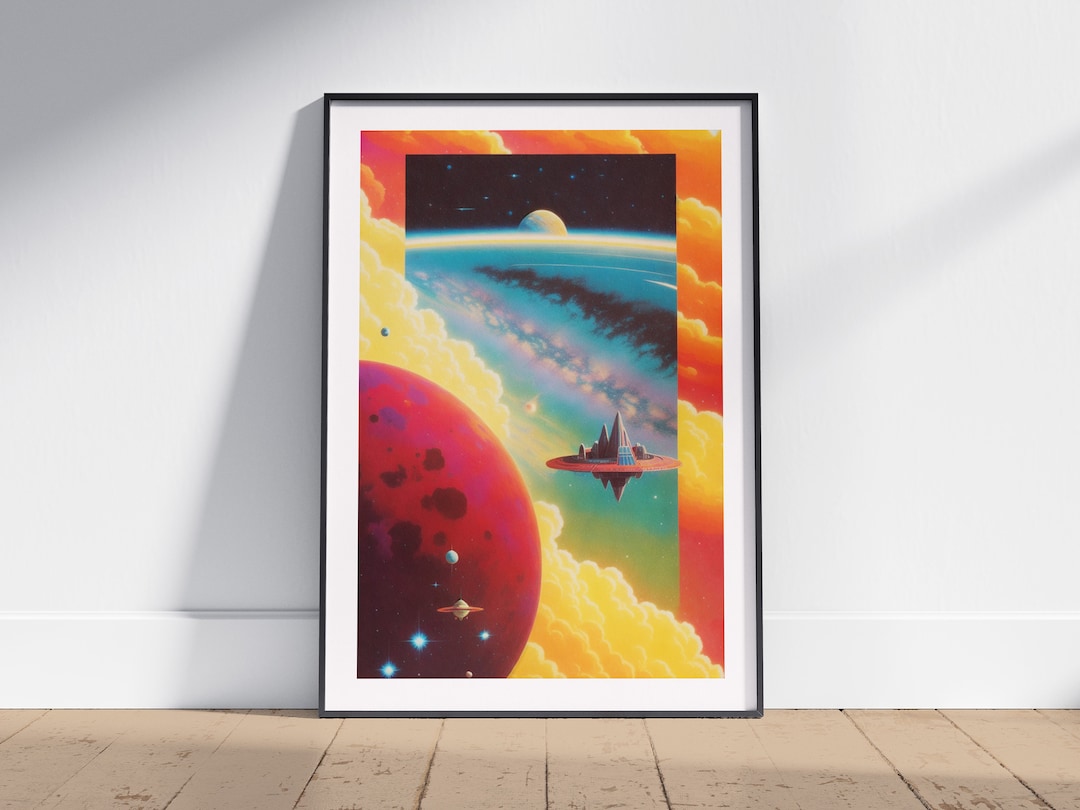 Cosmic Continuum Art Print - Retro Futurism, Cosmic Artwork, Vintage ...