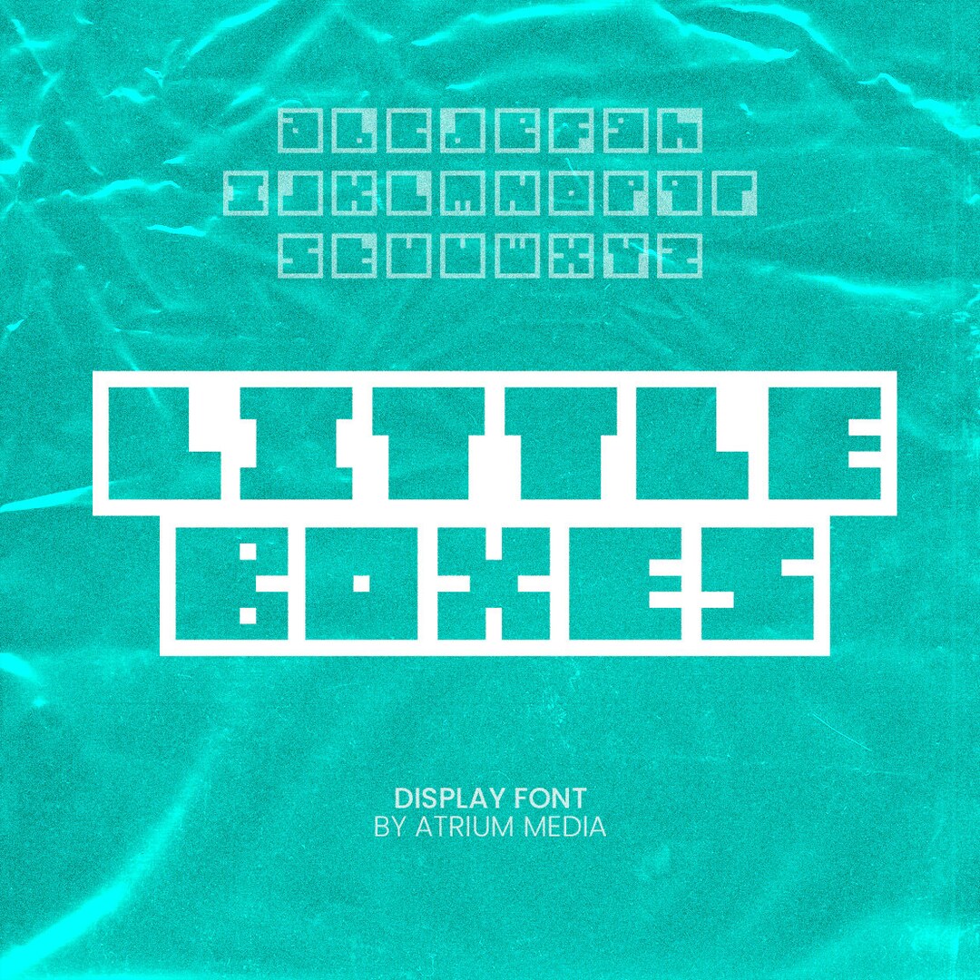 Little Boxes Display Font - Retro Boxy Typeface Font, Pixel Style Brand ...