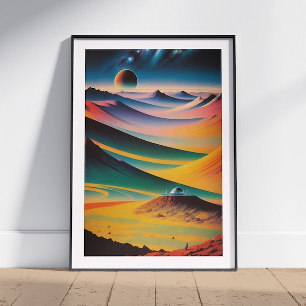 Retro Space Poster - Etsy