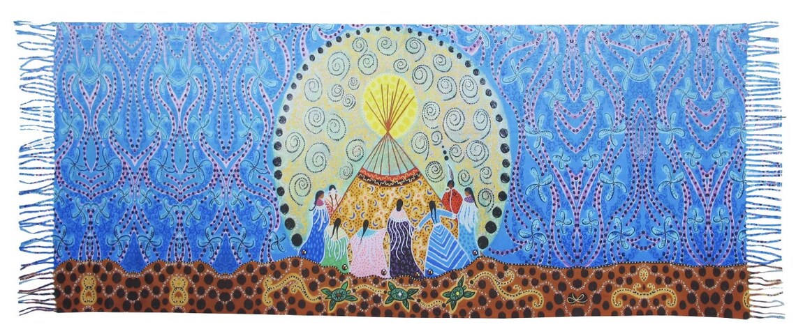 Shawl | Indigenous Dancing Women Design | Canadian Native Artist ...
