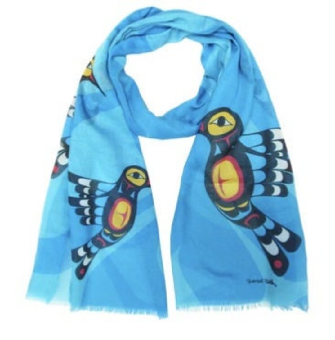 Eco Scarf | Indigenous Art | Hummingbirds | First Nations Artist ...