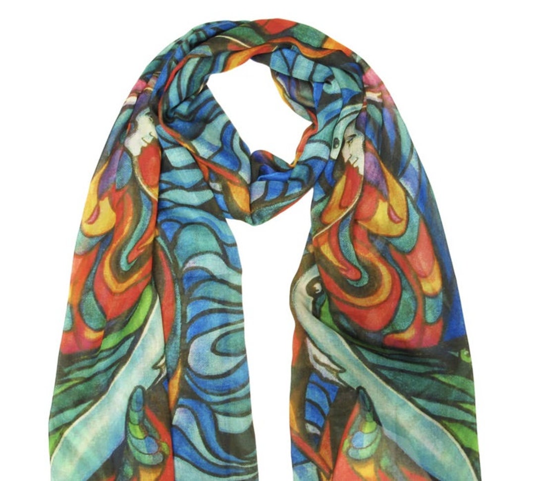 Eco Scarf | Indigenous Art | Salmon Spirit | First Nations Artist ...