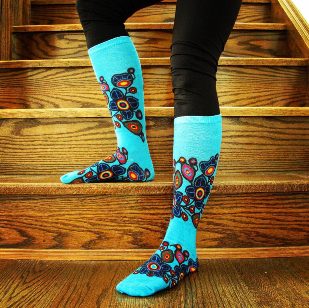 Socks | Indigenous Flowers and Birds Design | Canadian Native Artist ...