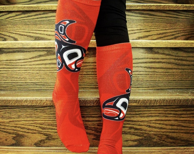 Socks Indigenous Salmon Design Canadian Native Artist First Nations Art ...