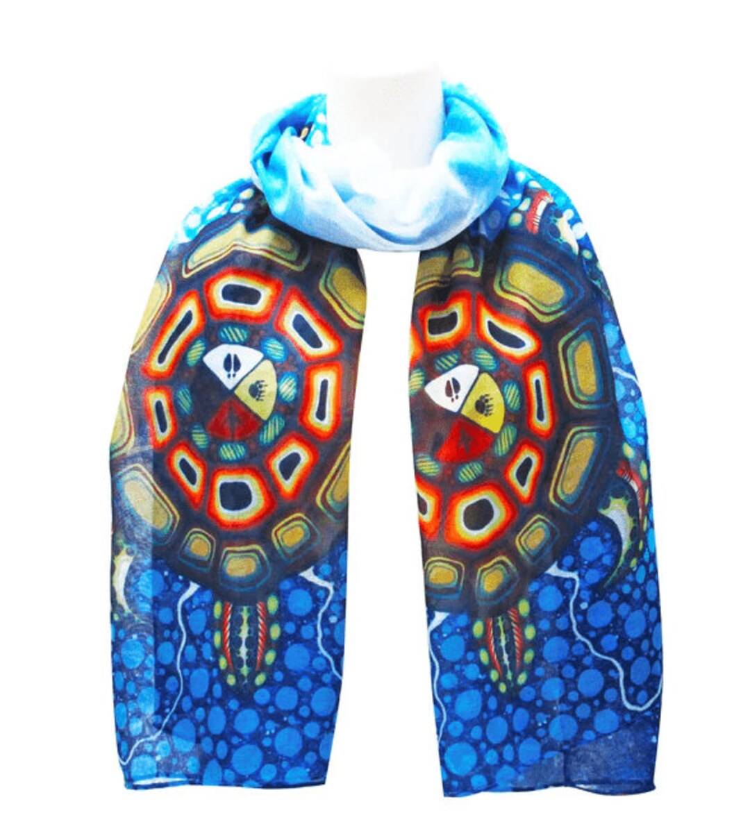 Indigenous Scarf | Medicine Turtle Design | First Nations Artist ...