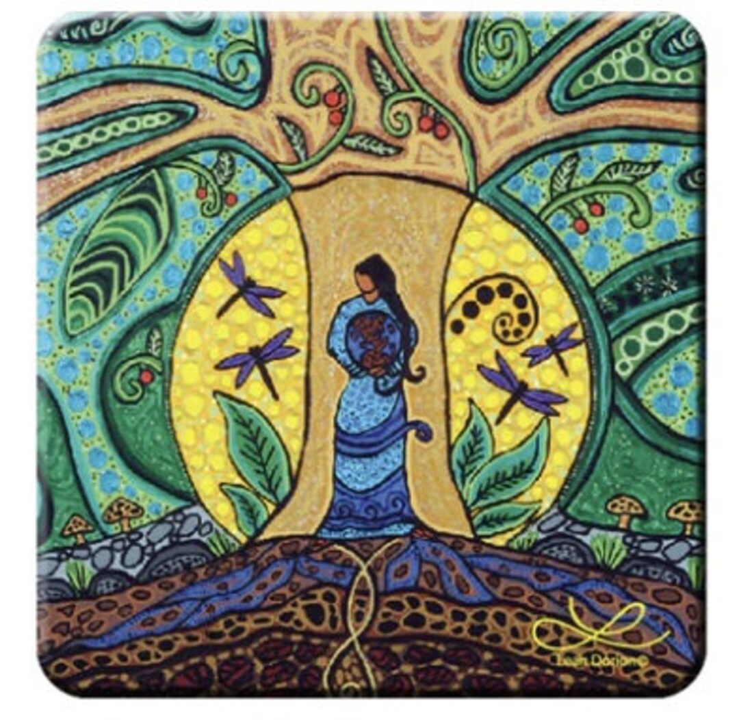 Coasters Barware Indigenous Strong Earth Woman Design Canadian Native ...